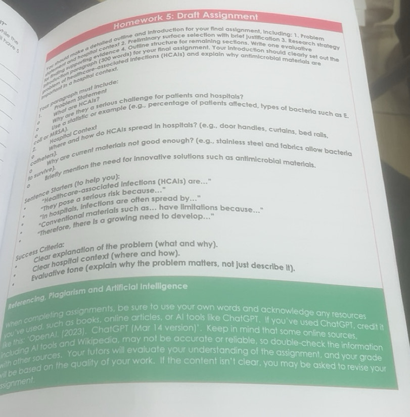 Solved: 37° Homework 5: Draft Assignment hile the have _ You should ...