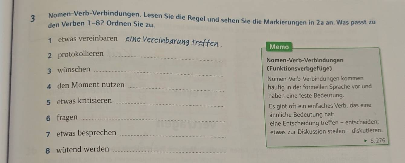 Gelöst:Nomen-Verb-Verbindungen. Lesen Sie die Regel und sehen Sie die ...