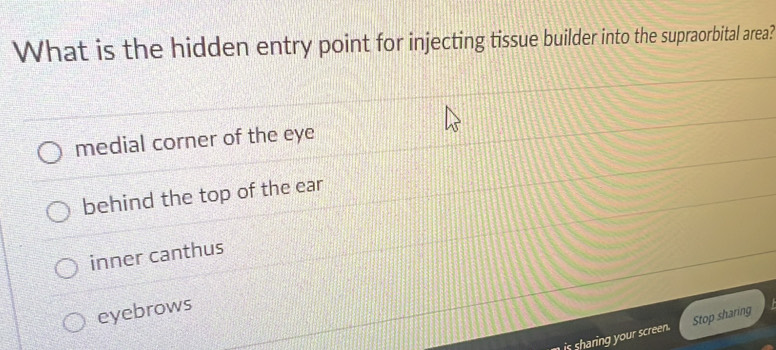 Solved: What is the hidden entry point for injecting tissue builder ...