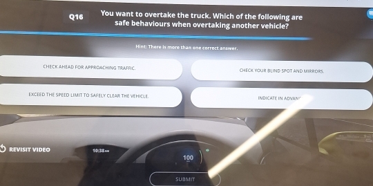 Solved: You want to overtake the truck. Which of the following are safe ...