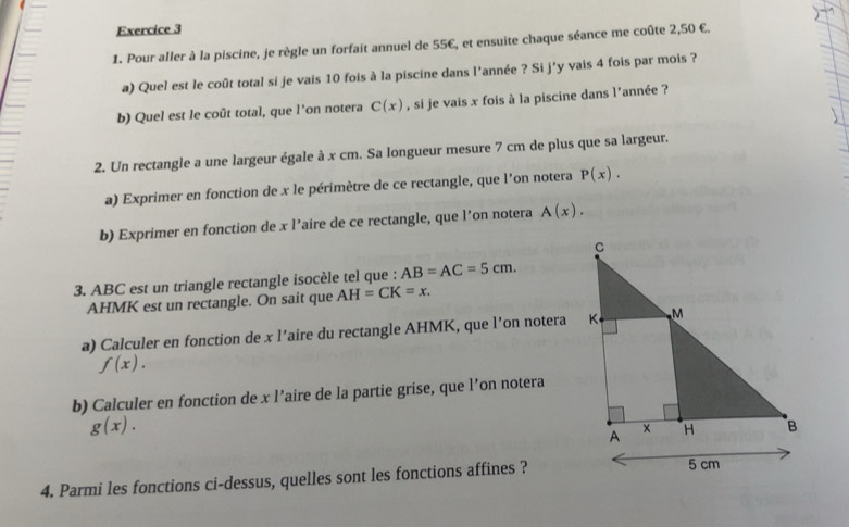 Résolu :Pour aller à la piscine, je règle un forfait annuel de 55€, et ...