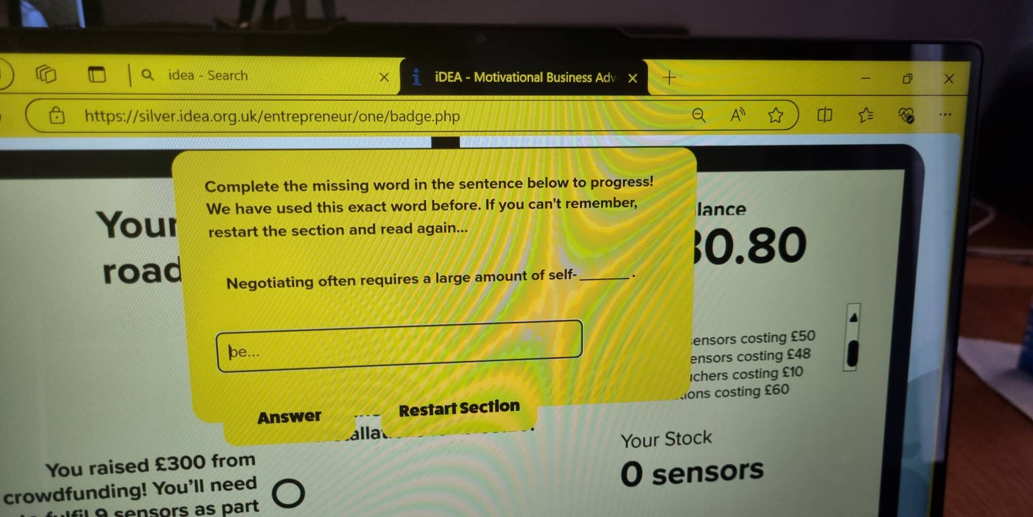 Solved: idea - Search iDEA - Motivational Business Adv × X https ...