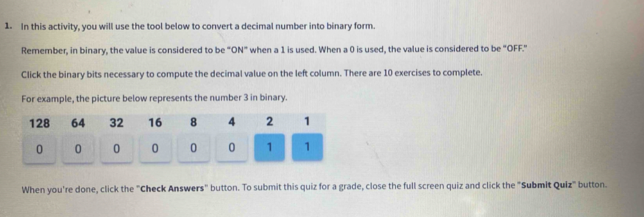 Solved: In this activity, you will use the tool below to convert a ...