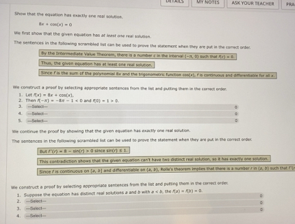 Solved: DETAILS My NOTES ASK YOUR TEACHER PRA Show that the oquation ...