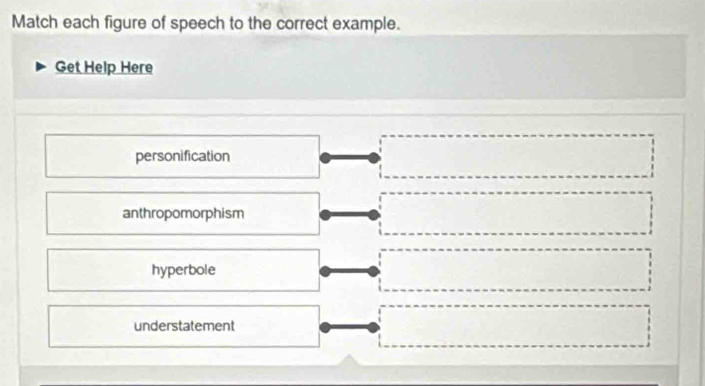 Solved: Match each figure of speech to the correct example. Get Help ...