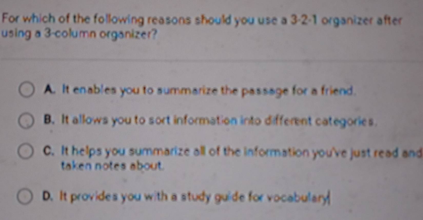 Solved: For which of the following reasons should you use a 3 - 2 -1 ...