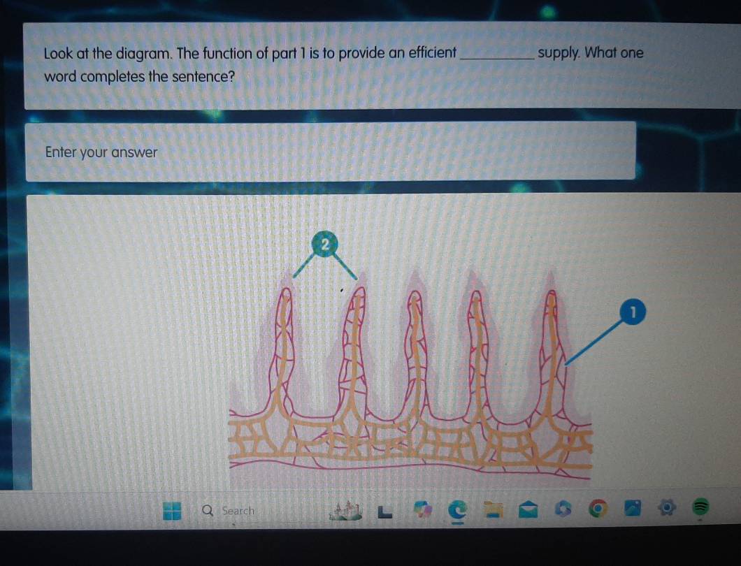 Solved: Look at the diagram. The function of part 1 is to provide an ...