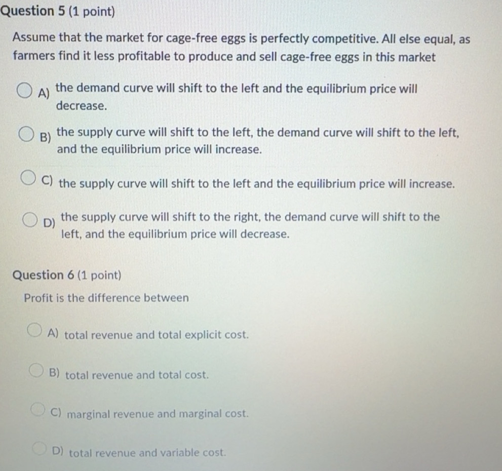 Solved: Assume that the market for cage-free eggs is perfectly ...