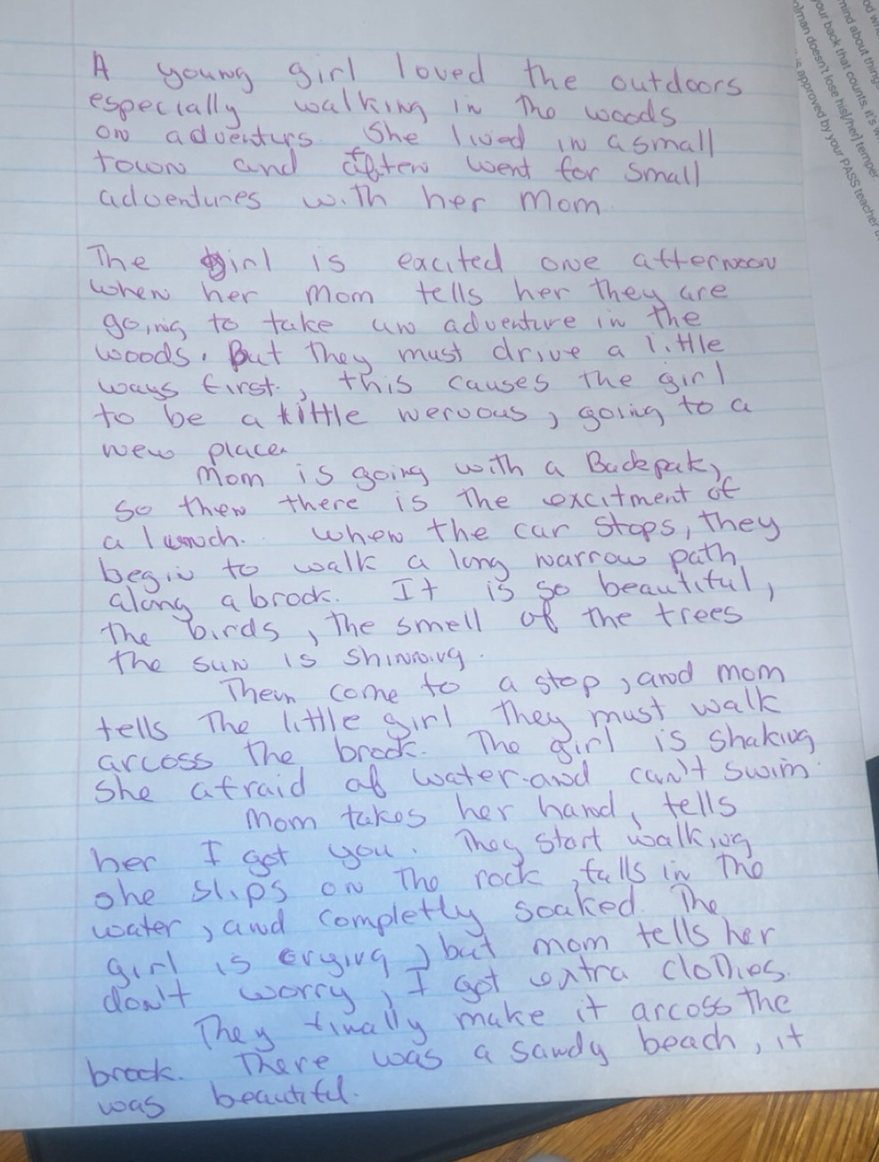 Solved: A young girl loved the outdoors especially walking in the woods ...