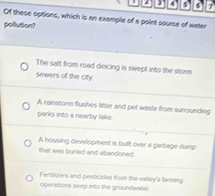 Solved: 2 3 4 7 Of these options, which is an example of a point source ...