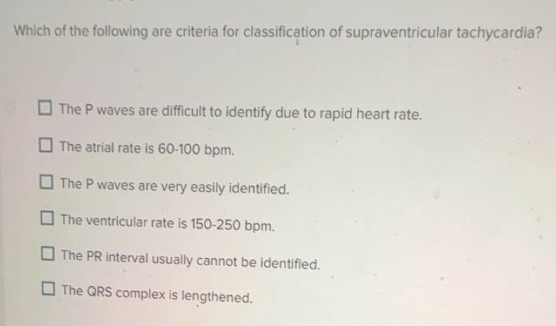 Solved: Which of the following are criteria for classification of ...