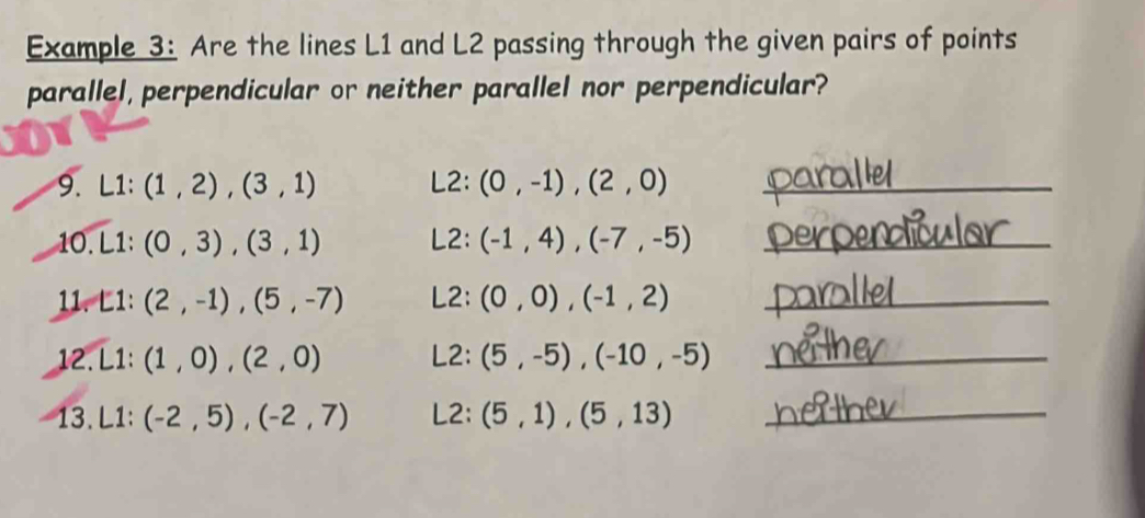 Solved: Example 3: Are the lines L1 and L2 passing through the given ...