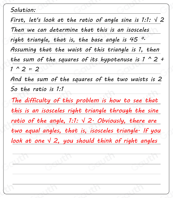 Solved: If the ratio of the sine of the angles of triangles is given as ...