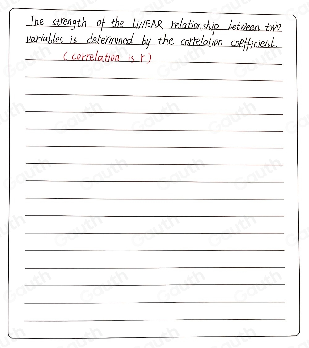 Solved: The strength of the linear relationship between two ...