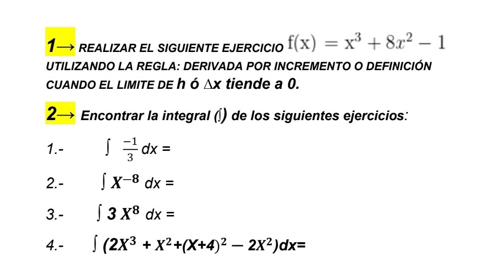 Resuelto:1→ REALIZAR EL SIGUIENTE EJERCICIO f(x)=x^3+8x^2-1 UTILIZANDO ...