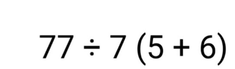 Solved: 77/ 7(5+6) [Math]