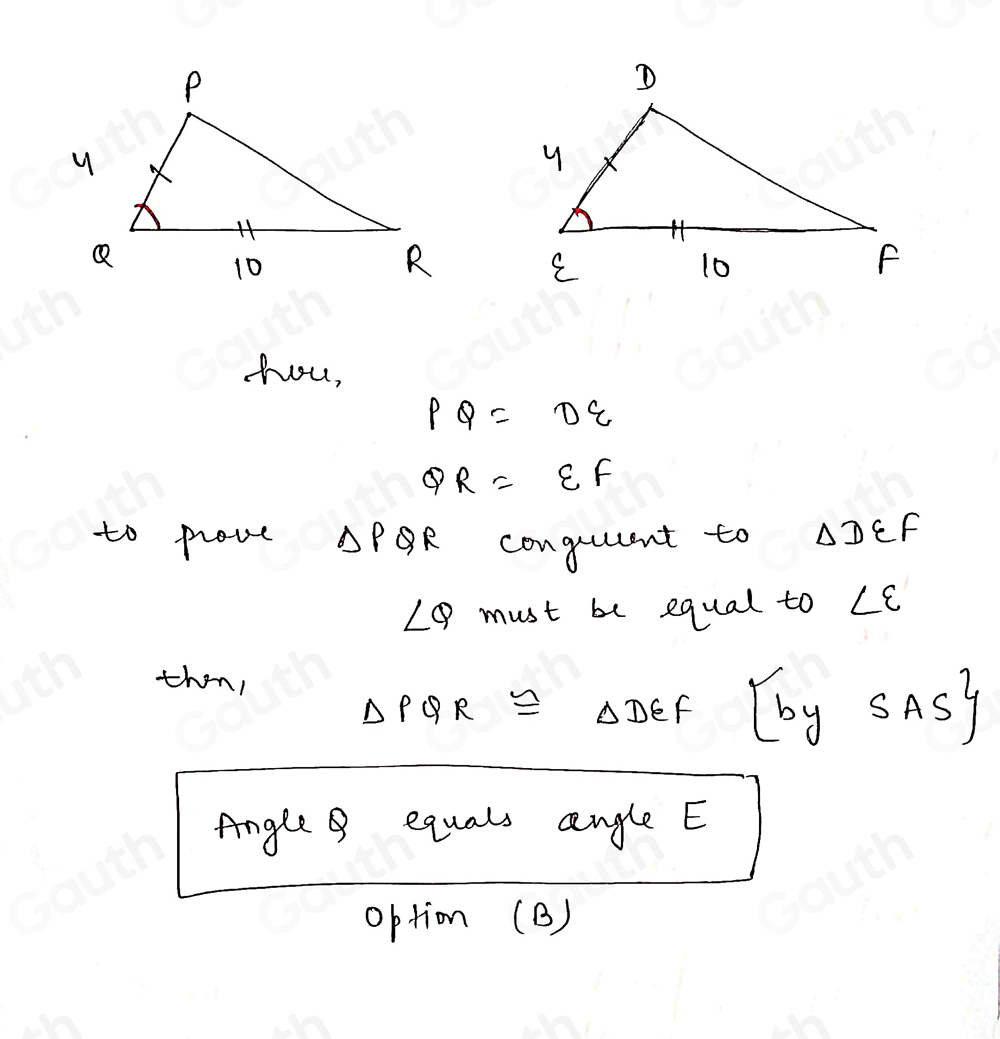 Solved: Triangles PQR and DEF are drawn in the same coordinate plane ...