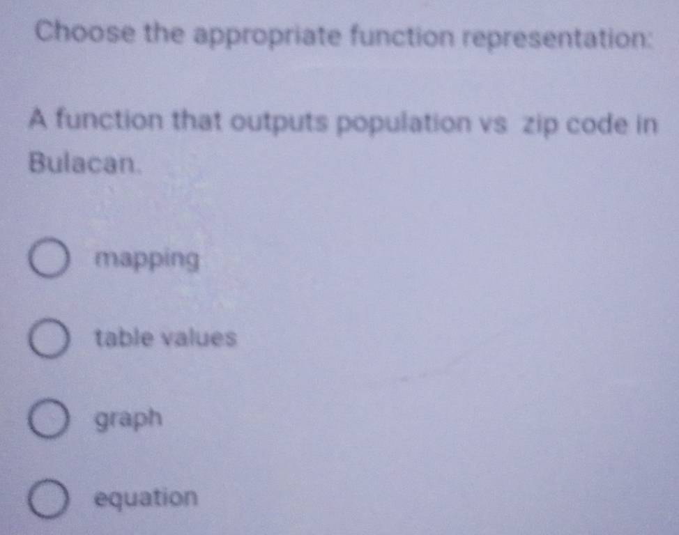 Solved: Choose the appropriate function representation: A function that ...