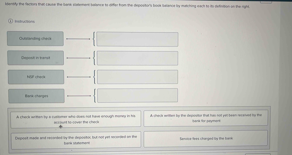 Solved: Identify the factors that cause the bank statement balance to ...