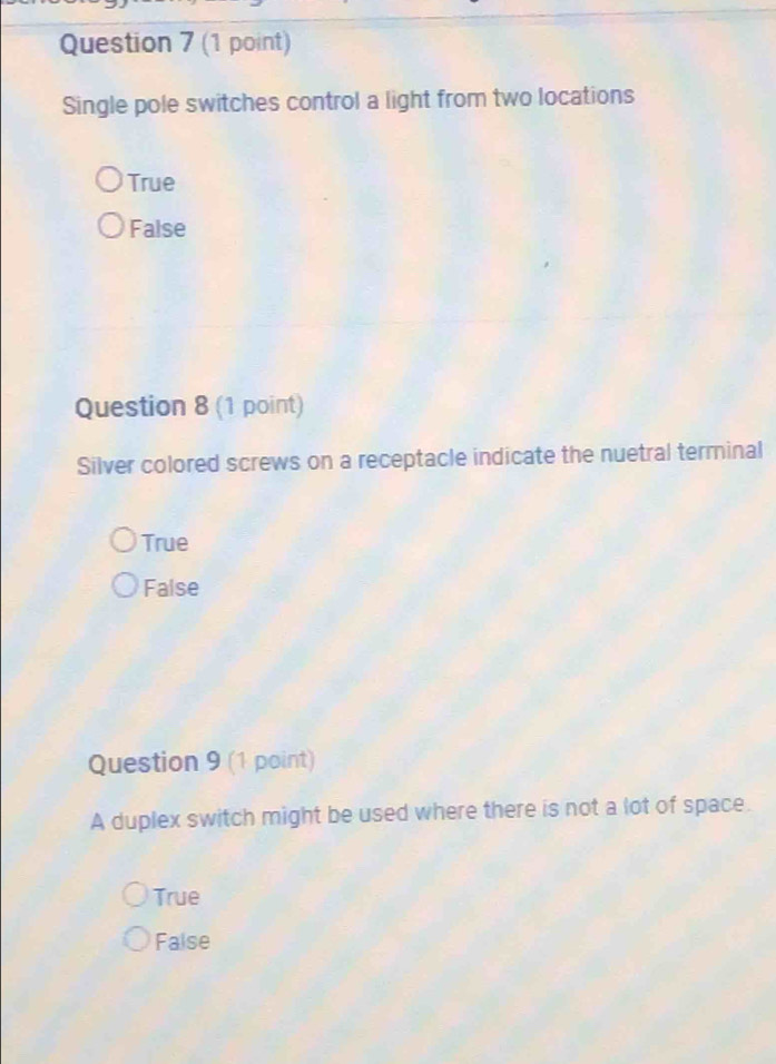Solved: Single pole switches control a light from two locations True False Question 8 (1 point ...