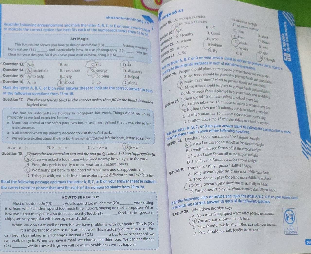 Giải quyết:Sluyên số 41 nhasachminhthang.vn ested 19. A. enough ...