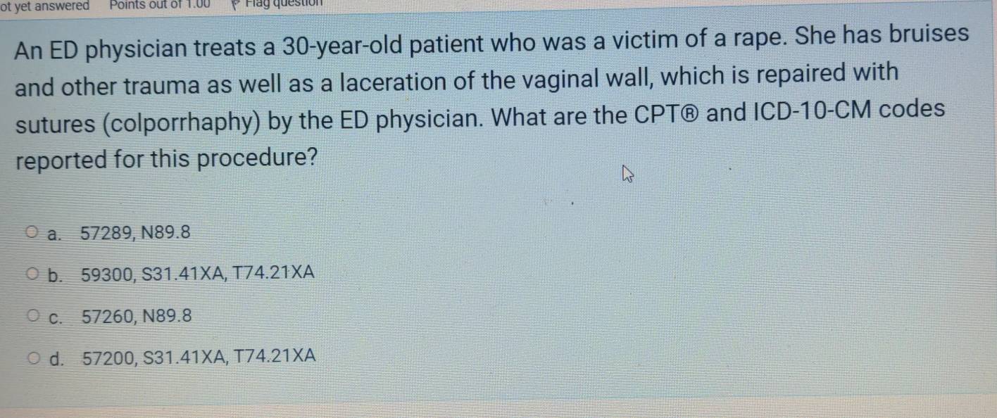Solved: ot yet answered Points out of 1.00 * Play question An ED ...