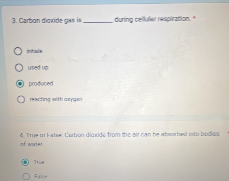 Solved: Carbon dioxide gas is_ during cellular respiration. * inhale ...