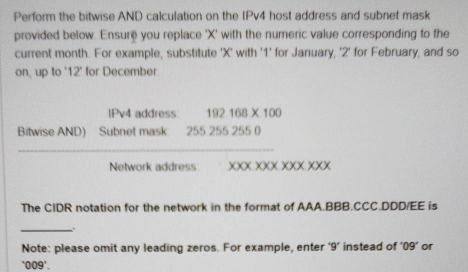 Solved: Perform the bitwise AND calculation on the IPv4 host address ...