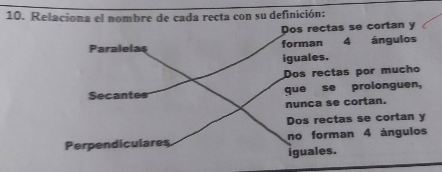 Resuelto:Relaciona el nombre de cada recta con su definición: rectas se ...