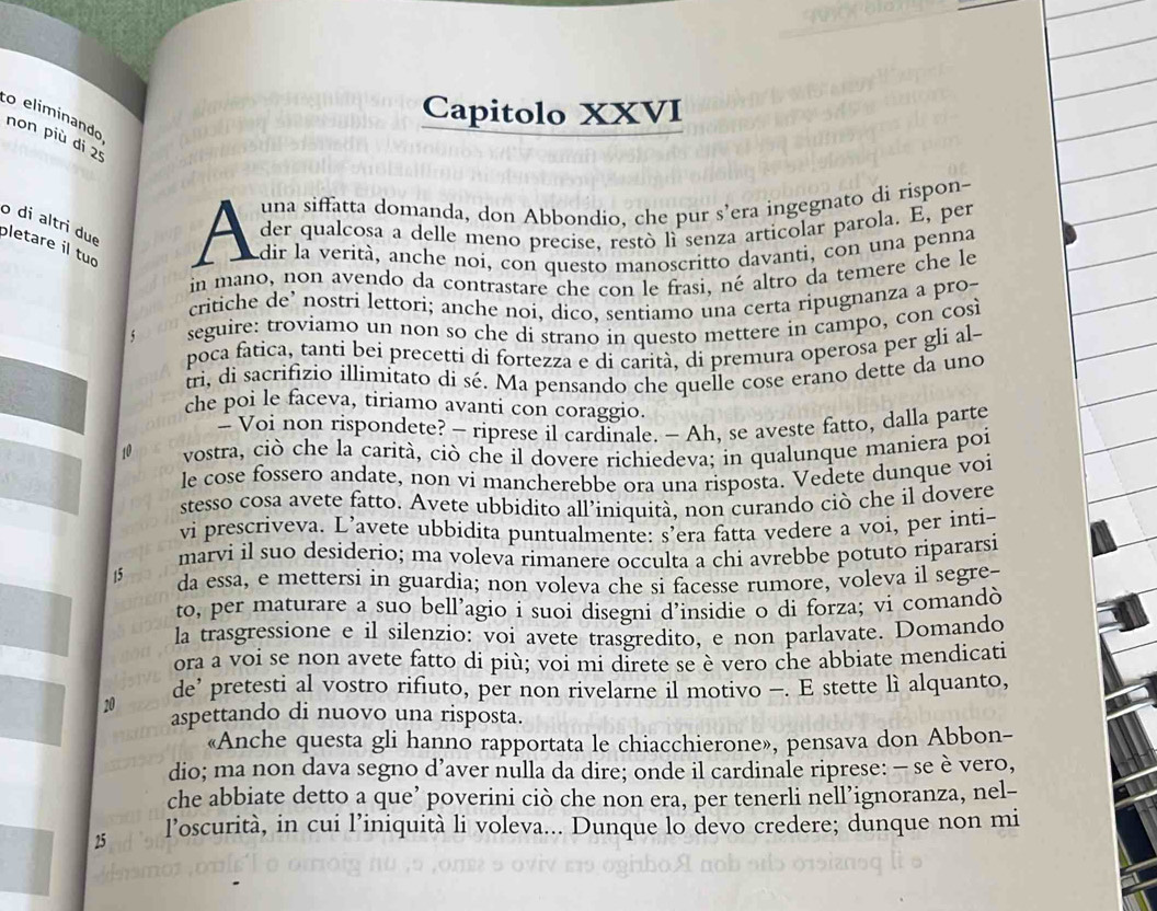 Risolto:Capitolo XXVI to eliminando non più di 25 una siffatta domanda ...