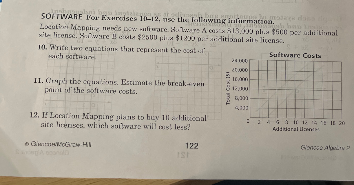 Solved: SOFTWARE For Exercises 10-12, use the following information ...