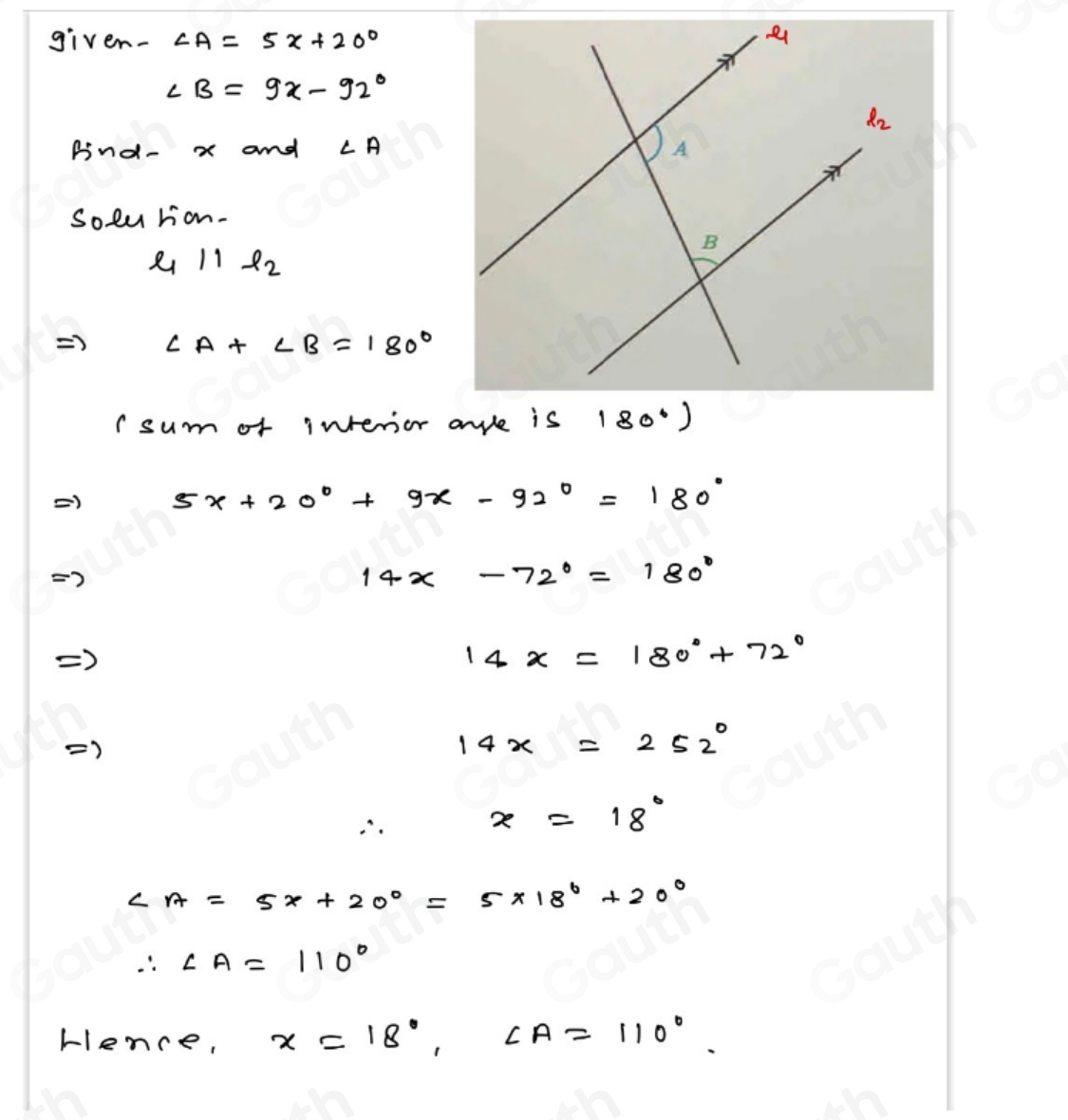 Solved: The angle measurements in the diagram are represented by the ...