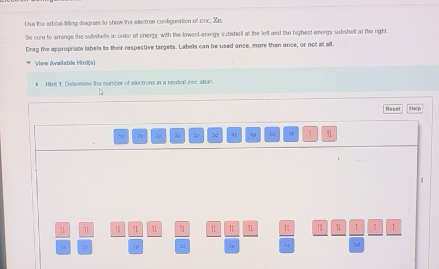 Solved: Use the orbital-filling diagram to show the electron ...