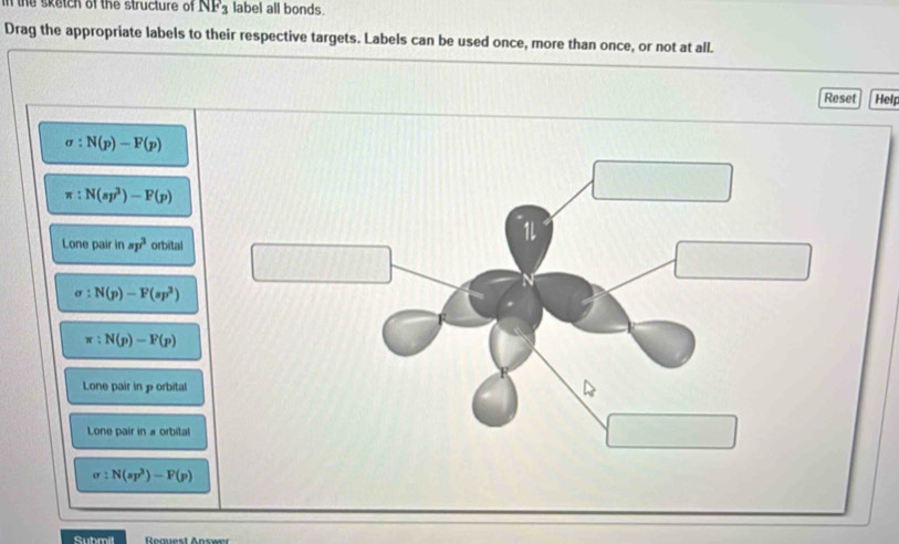 Solved: in the sketch of the structure of NF_3 label all bonds. Drag ...