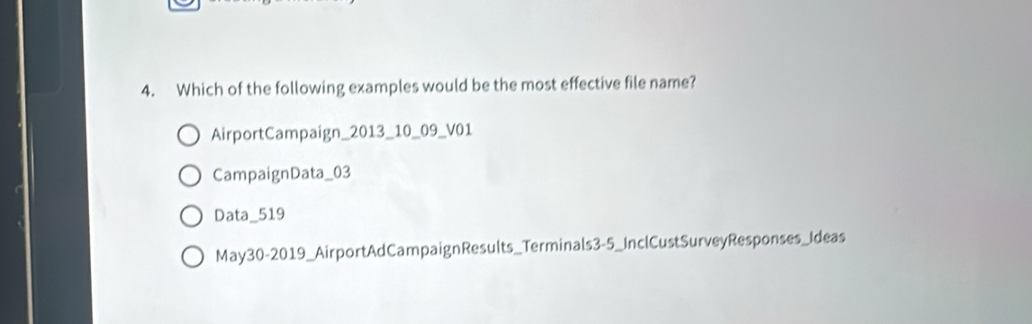 Solved: Which of the following examples would be the most effective ...