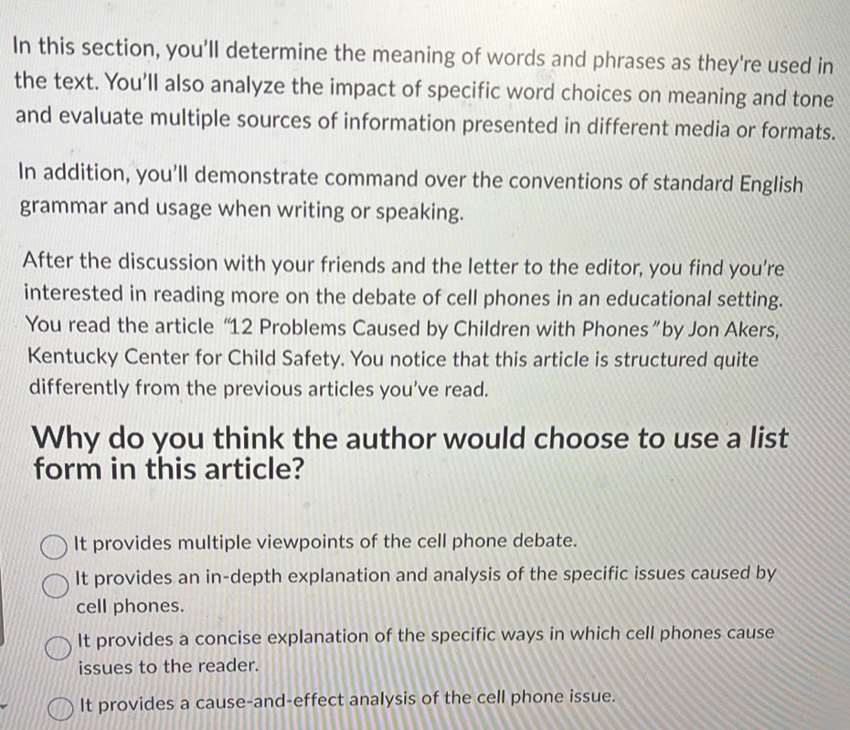 Solved: In this section, you'll determine the meaning of words and ...