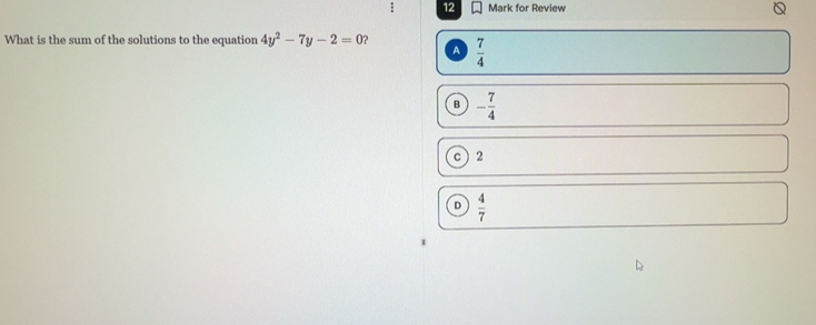 Solved: for Review Q What is the sum of the solutions to the equation ...