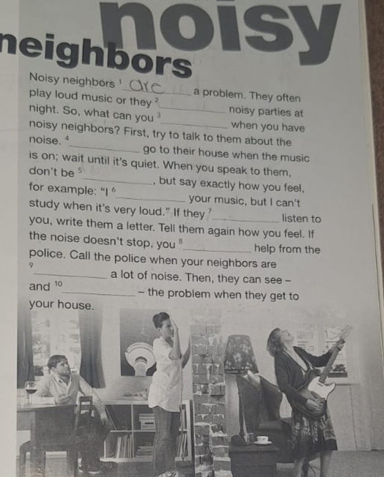 Solved: noisy neighbors Noisy neighbors ¹_ a problem. They often play ...
