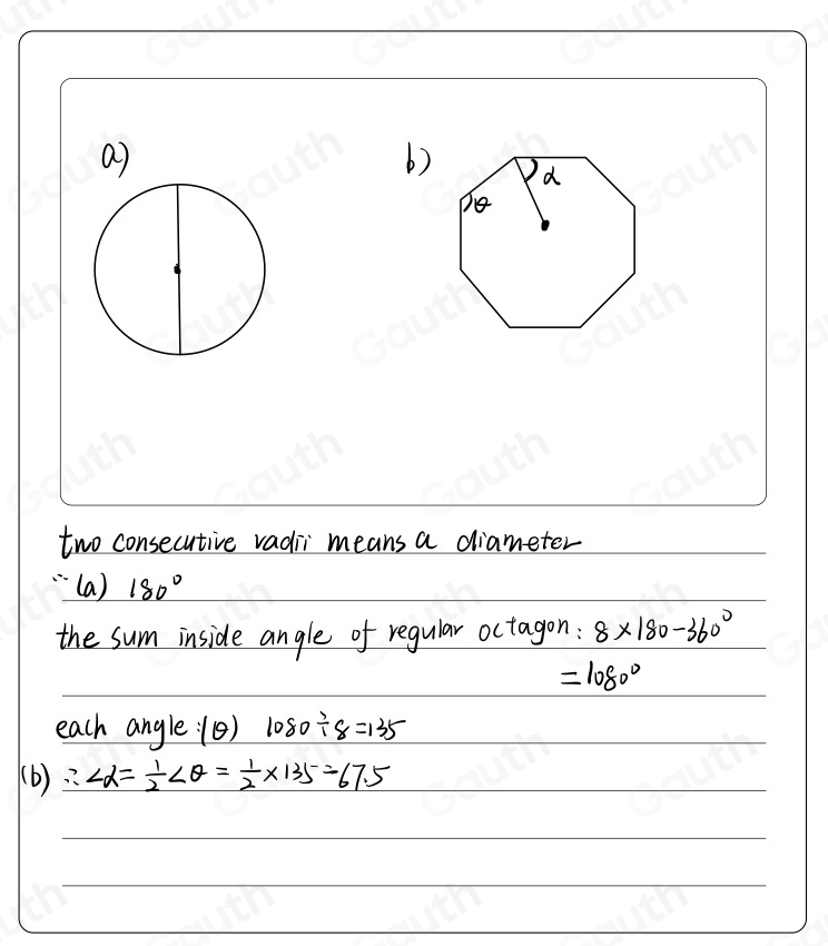 Solved: Find the measures of the angles formed by (a) two consecutive ...