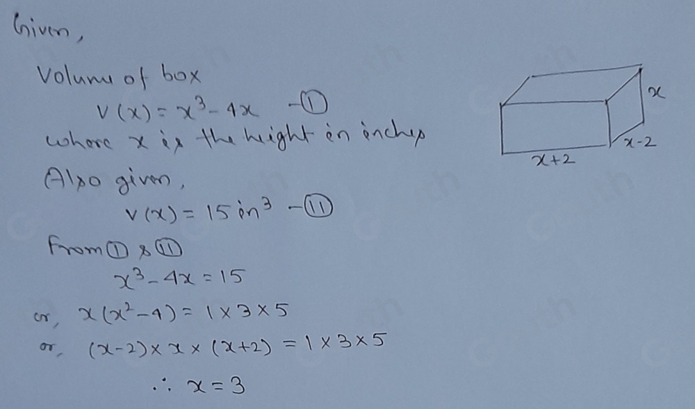 Solved: A rectangular box has the dimensions shown in the diagram. The ...
