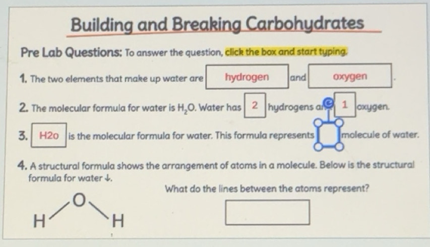 Solved: Building and Breaking Carbohydrates Pre Lab Questions: To ...