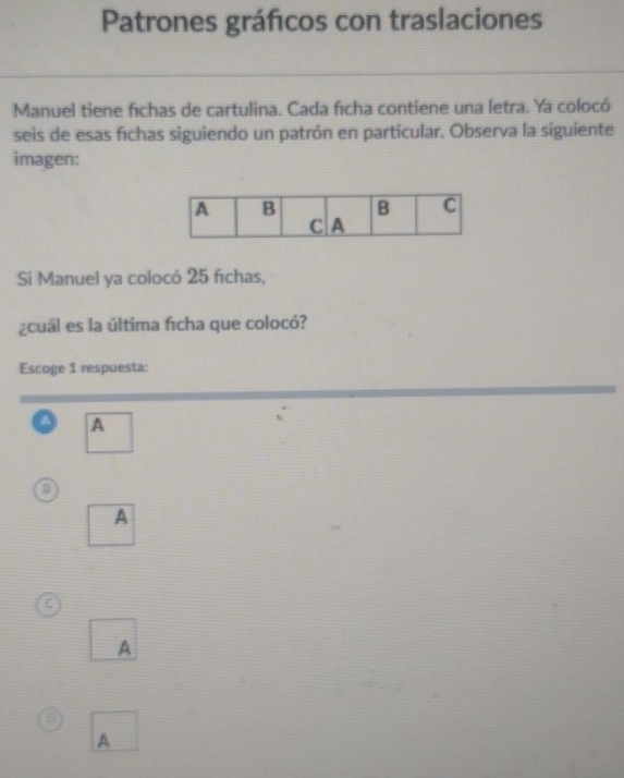 Resuelto:Patrones gráfıcos con traslaciones Manuel tiene fíchas de ...
