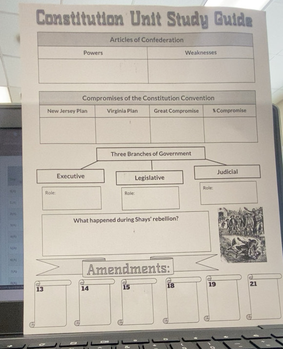 Gelöst:Constitution Unit Study Guide Three Branches of Government ...