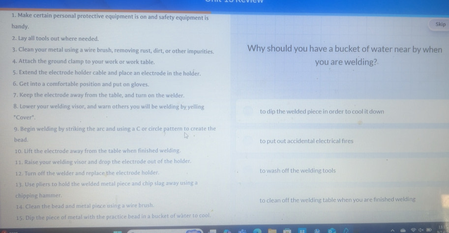 Solved: Make certain personal protective equipment is on and safety ...