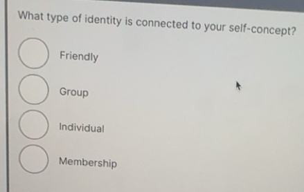 Solved: What type of identity is connected to your self-concept ...