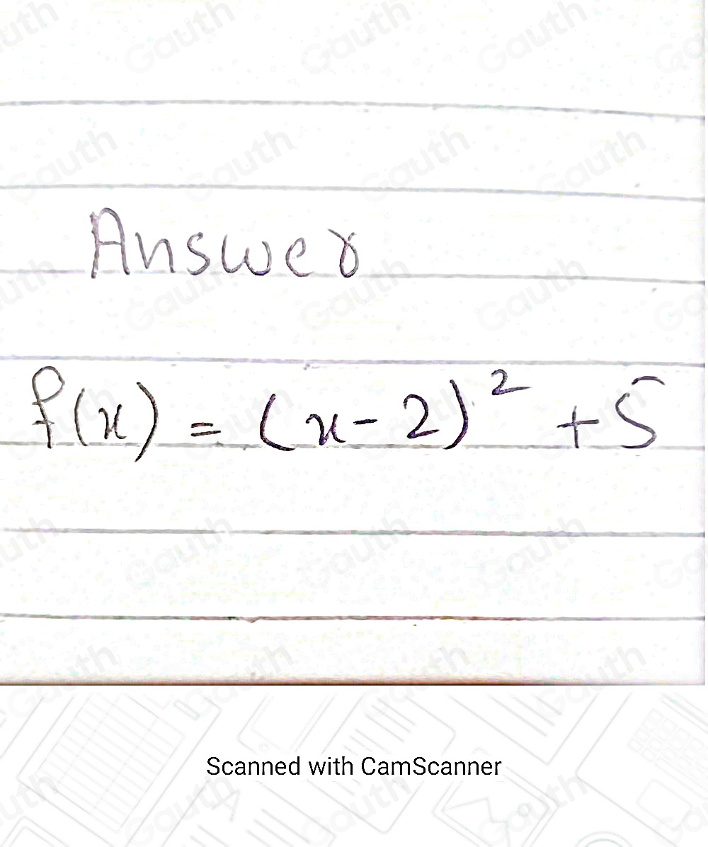 Telah dijawab:Functions f and g are both defined for x∈ R and are given by f(x)=x^2-4x+9, g(x ...