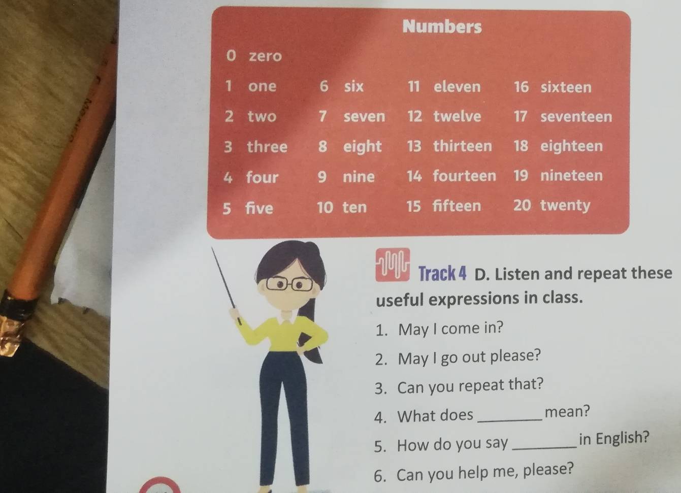 Resuelto:Numbers zero 1 one 6 six 11 eleven 16 sixteen 2 two 7 seven 12 ...