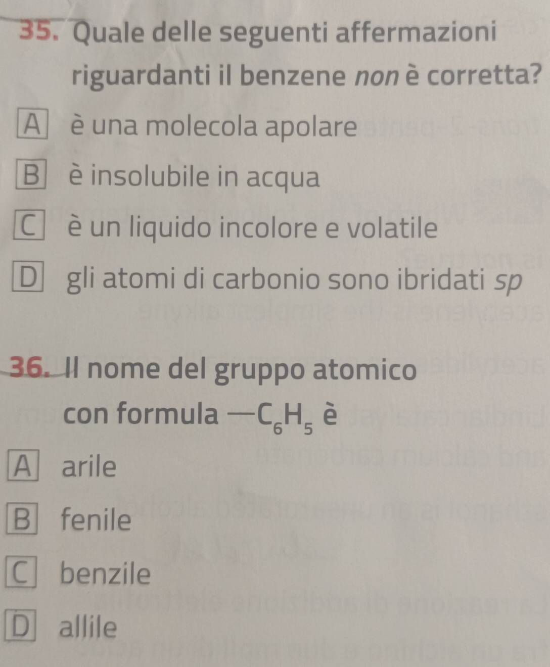 Risolto:Quale delle seguenti affermazioni riguardanti il benzene nonè ...