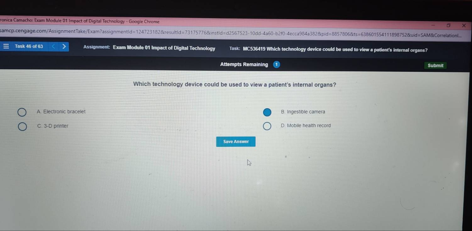 Solved: ronica Camacho: Exam Module 01 Impact of Digital Technology ...
