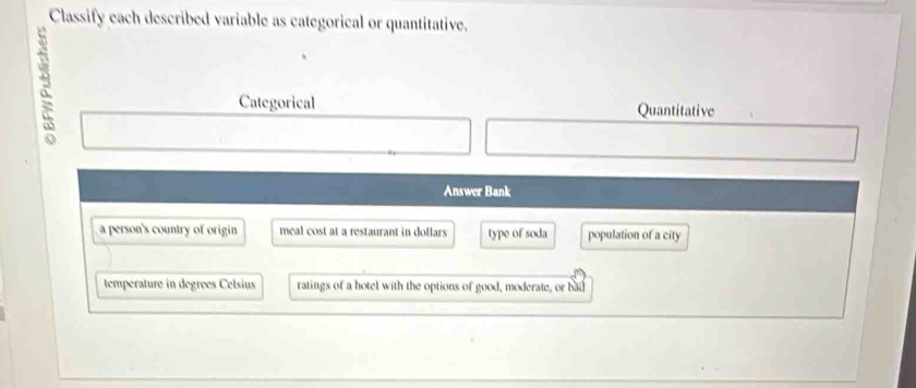 Solved: Classify each described variable as categorical or quantitative. s Categorical ...
